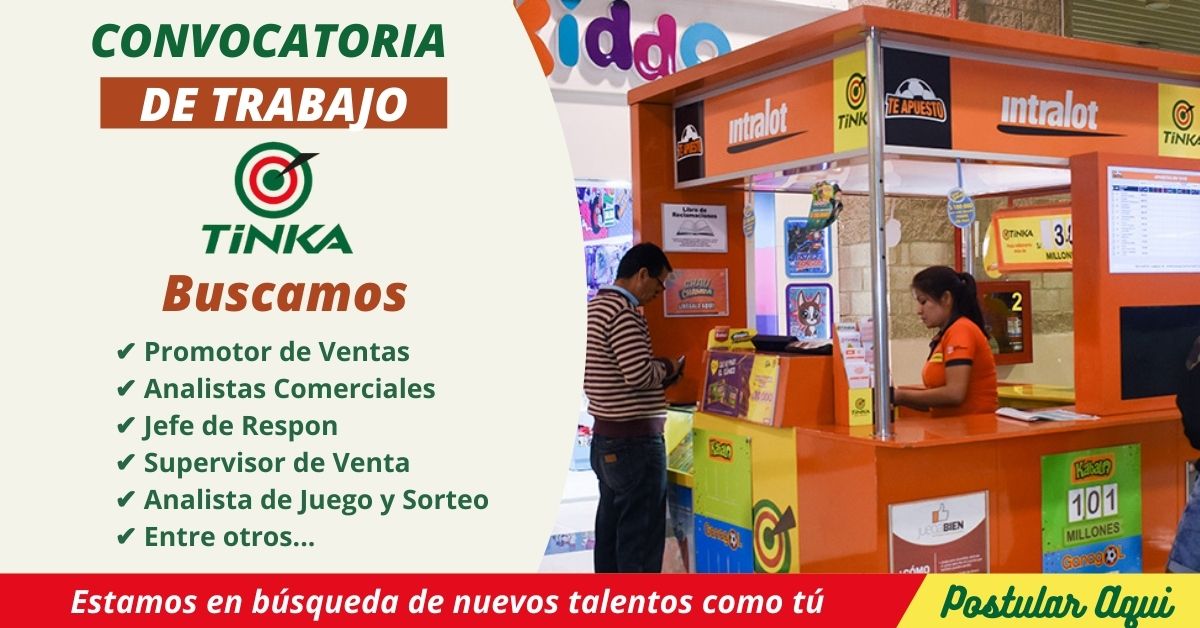 LA TINKA, INTRALOT - Empresa de Apuestas busca personal de trabajo ...